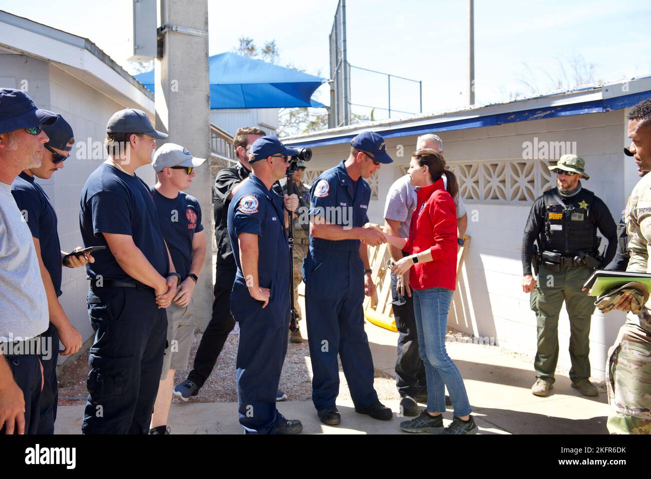 Coast Guard personnel meet First Lady of Florida Casey DeSantis during ...