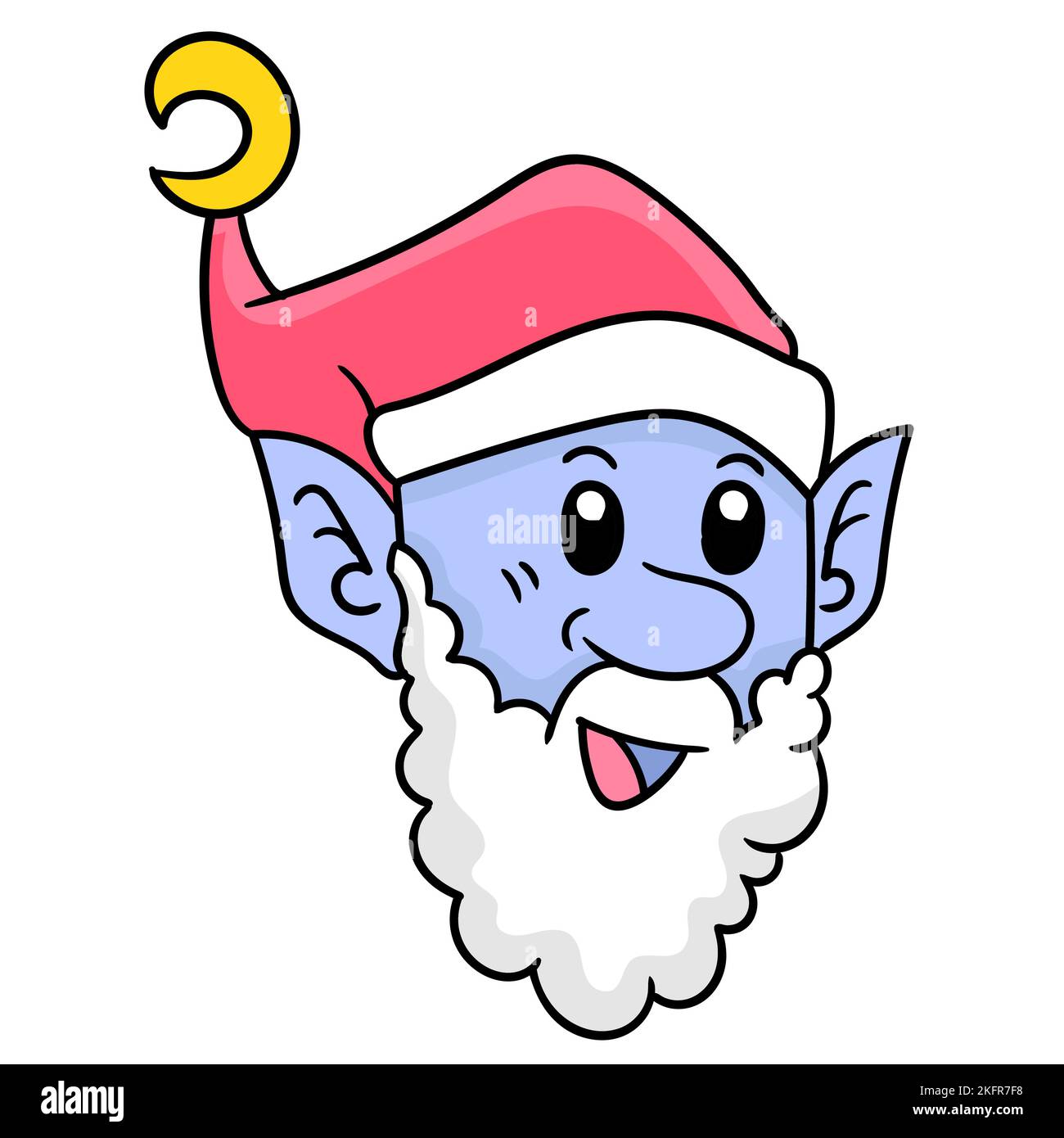 A vector illustration of a cute cartoon character of a troll Santa ...