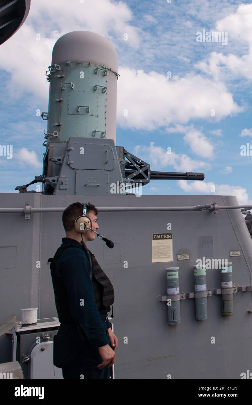 PACIFIC OCEAN (Oct. 3, 2022) Fire Controlman 3rd Class Aaron Hanks ...