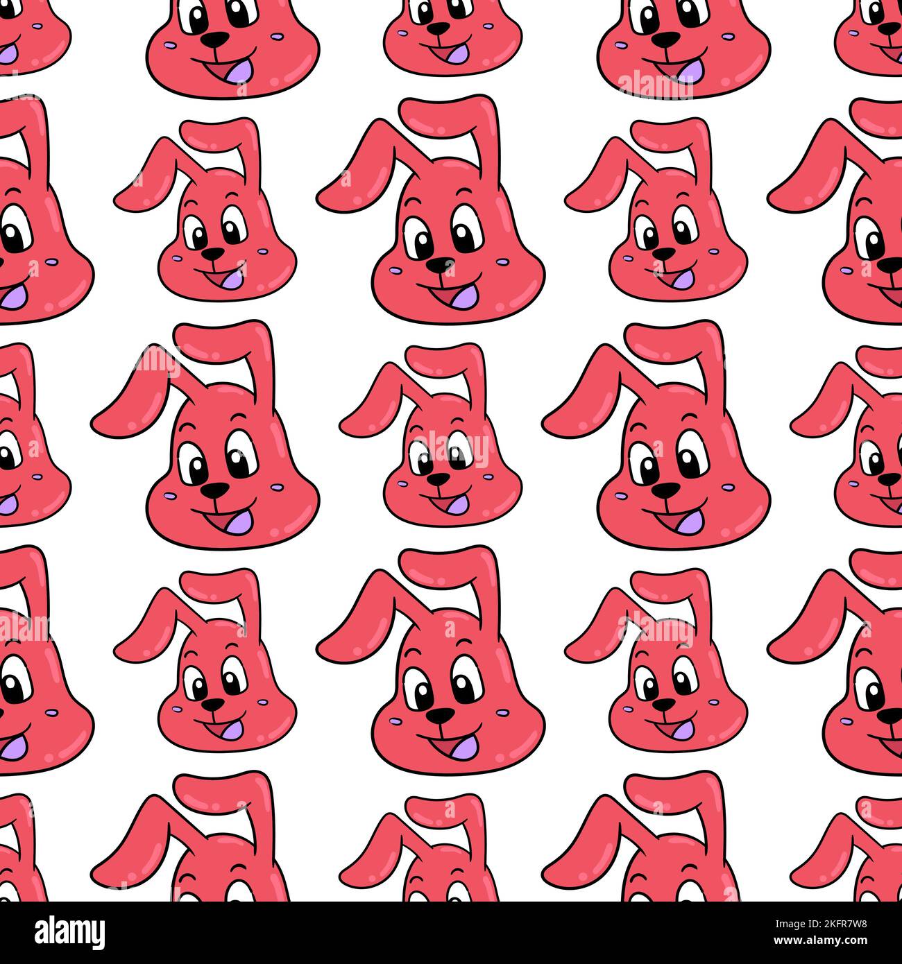 A seamless pattern background template design with red dog heads Stock ...
