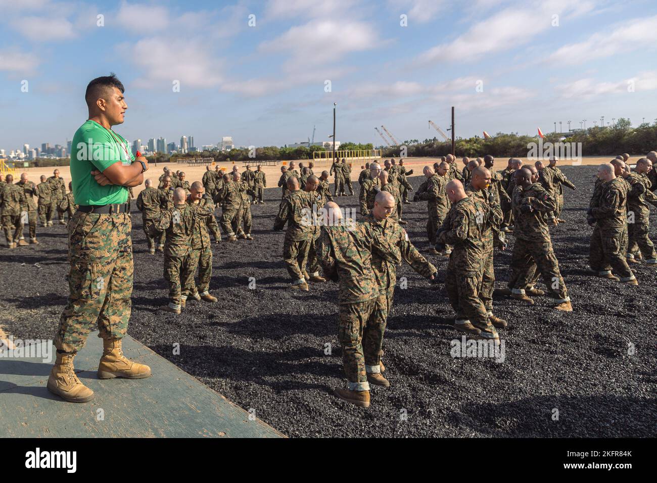 U.S. Marine Corps recruits with Charlie Company, 1st Recruit Training ...