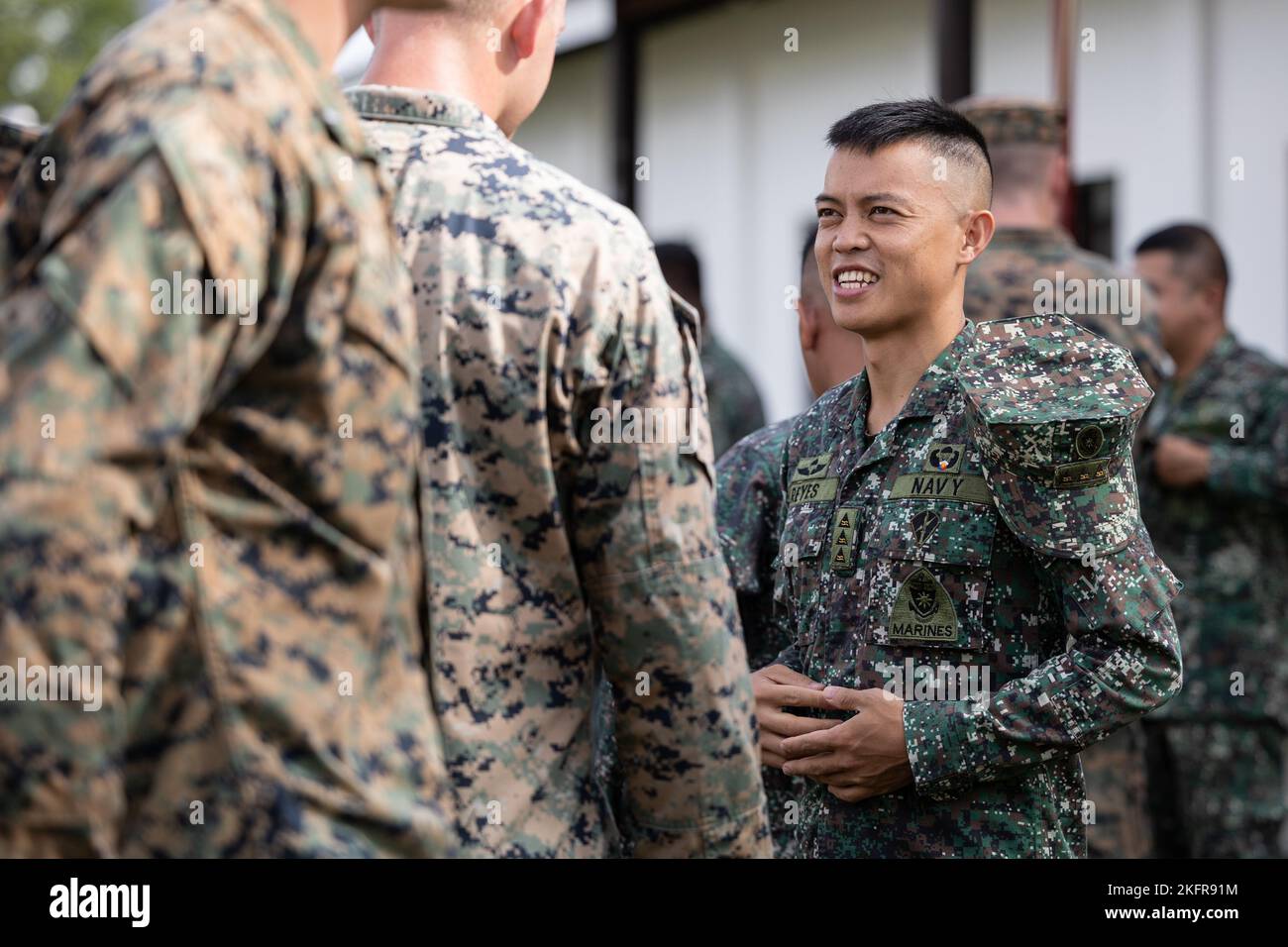 Philippine Marine Corps Capt. Darius Reyes, company commander, 65th ...