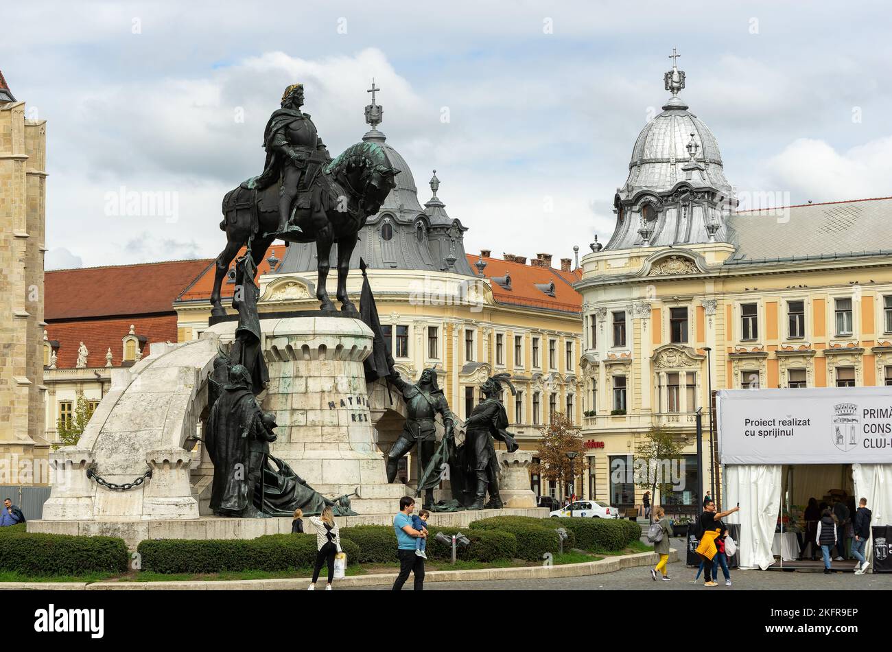 Cluj-Napoca, Romania - September 17, 2022: Matthias Corvinus Monument ...