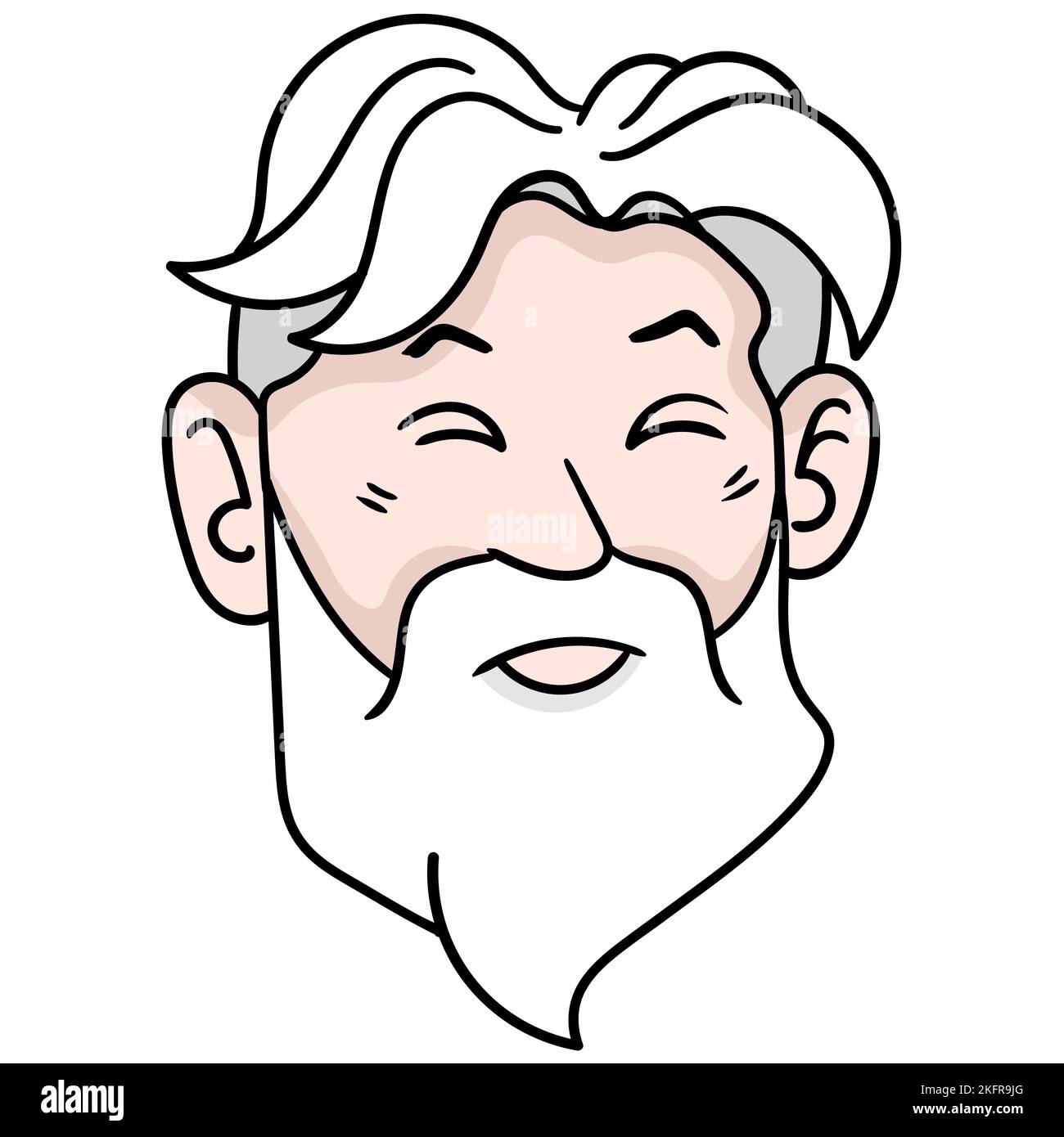 An old man cartoon character vector design drawing on white background ...