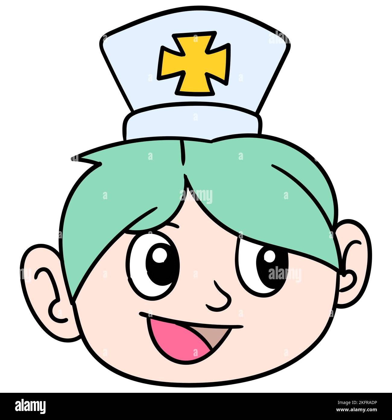 A vector illustration of a cute cartoon nurse face Stock Vector Image ...
