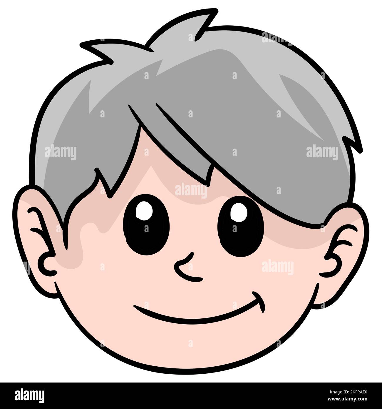 A vector illustration of a cute cartoon boy with grey hair Stock Vector ...
