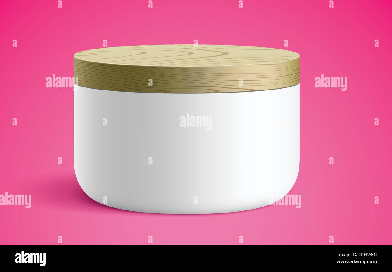 White round jar mock up Stock Vector Images - Alamy