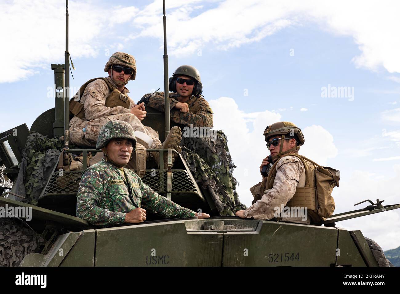 Philippine Marine Corps Staff Sgt. Walter Cervantes, a light armored ...