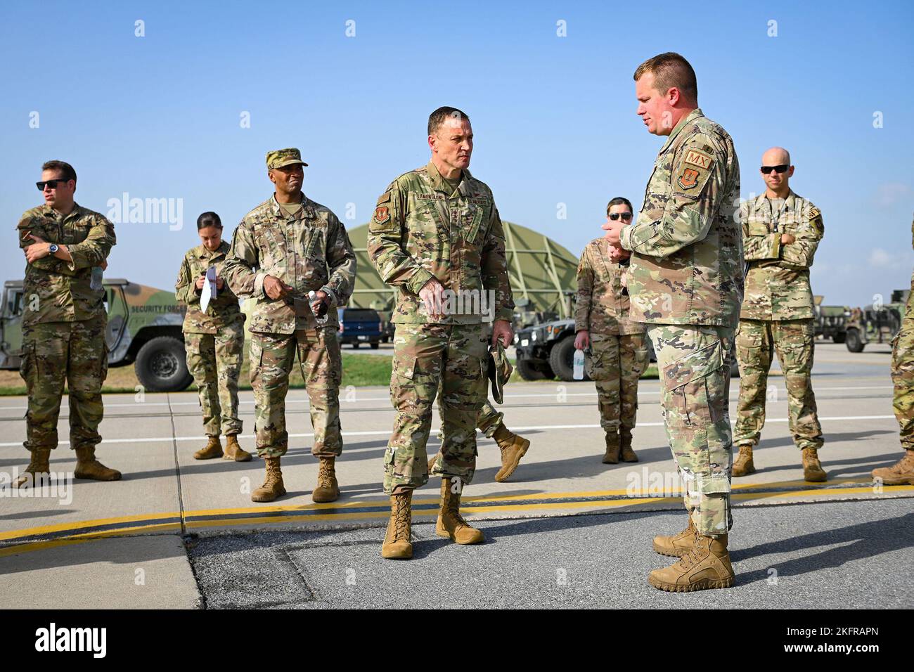 Maj. Jeffrey Allen, right, 39th Maintenance Squadron commander, briefs ...