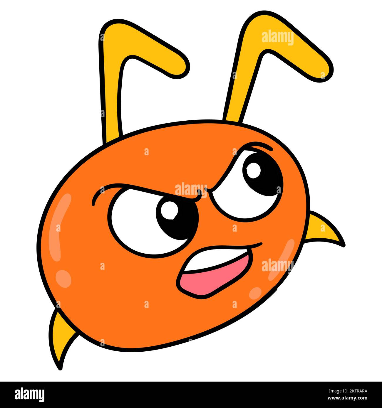 A vector illustration of a cute cartoon angry insect face Stock Vector ...
