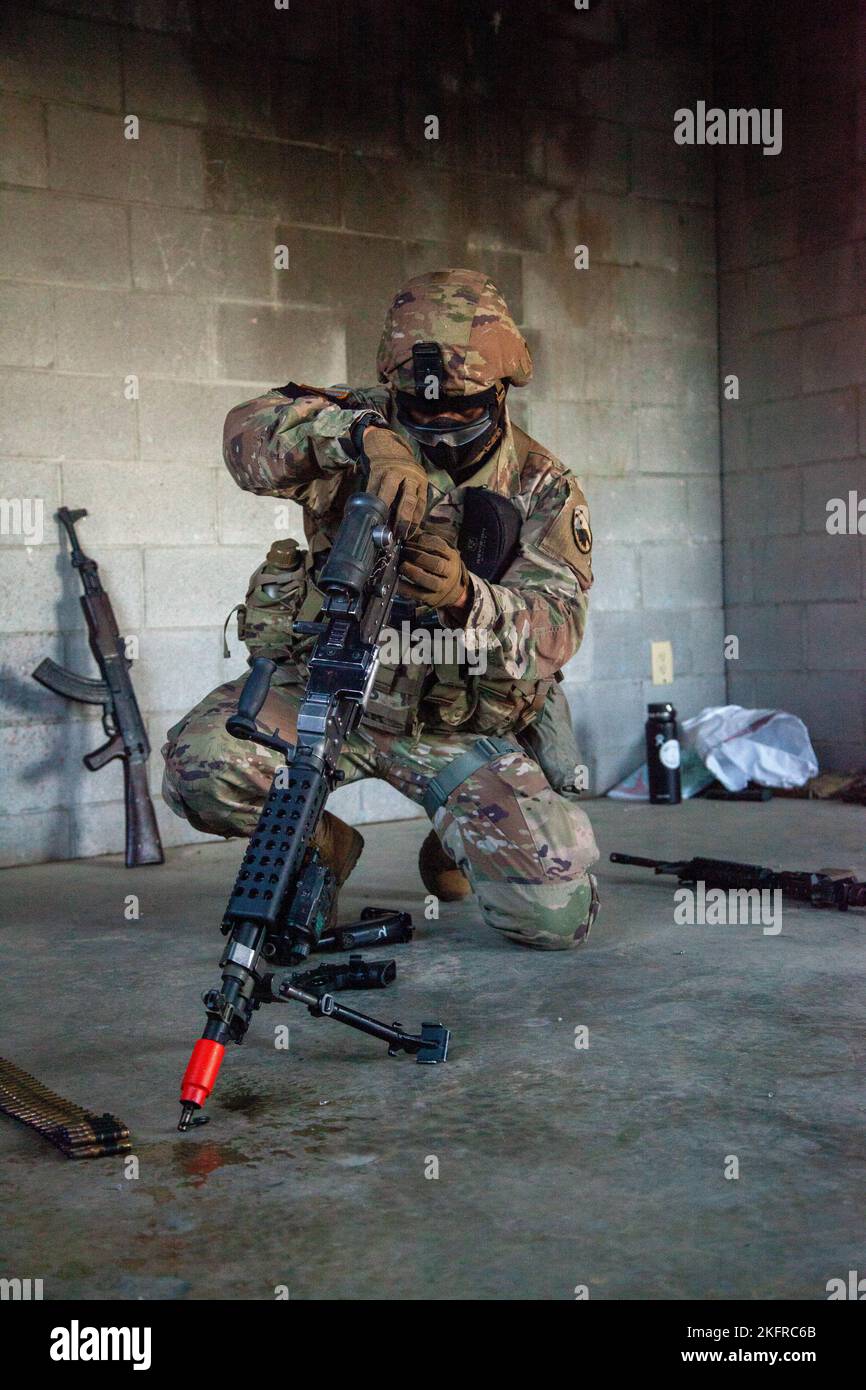 A U.S. Soldier of Squad 7, representing the United States Army Reserves ...