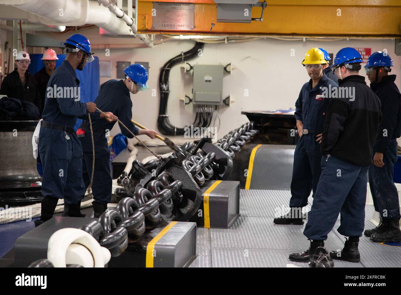 Sailors assigned to the first-in-class aircraft carrier USS Gerald R ...