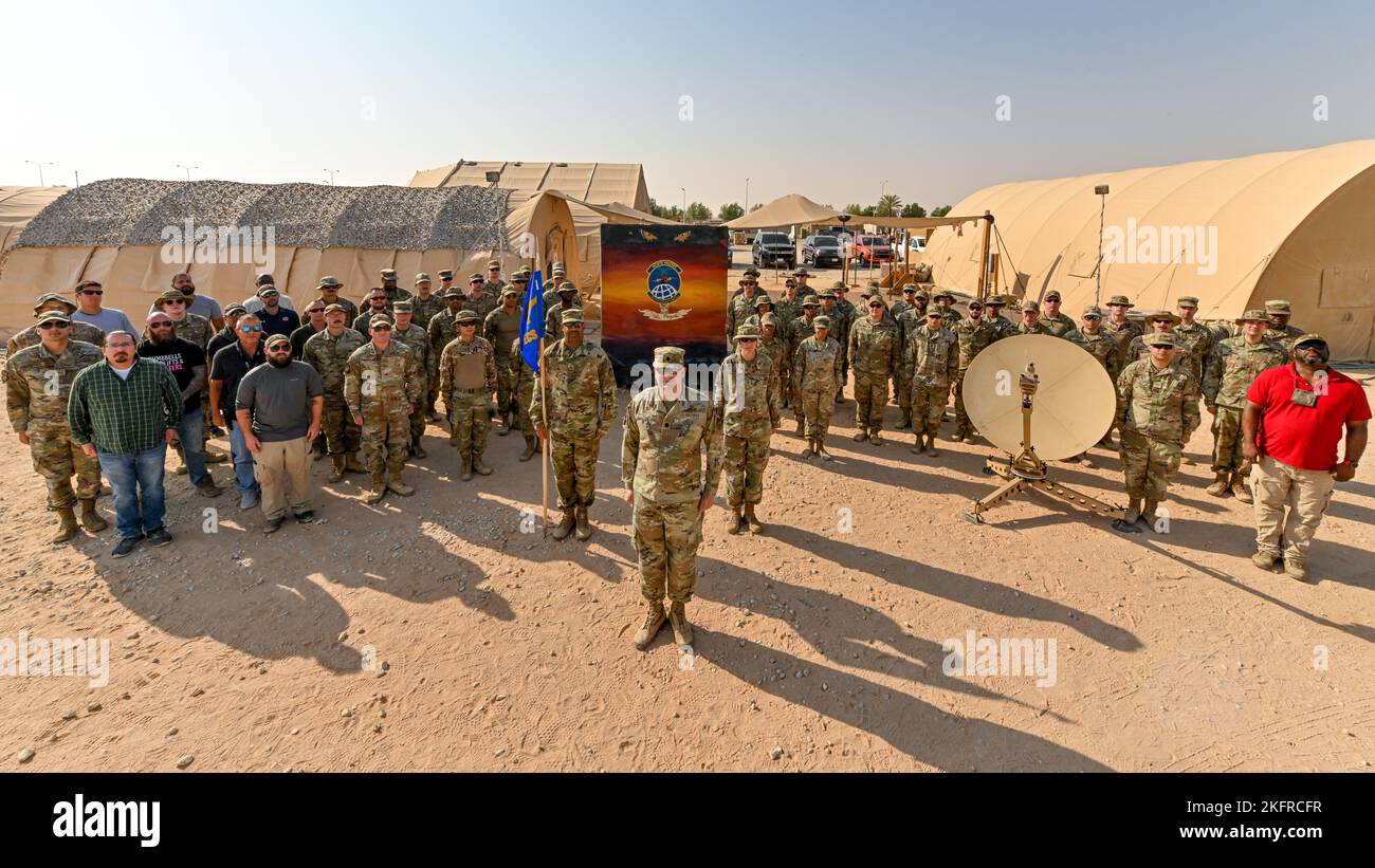 U.S. Airmen assigned to the 378th Expeditionary Communications Squadron ...