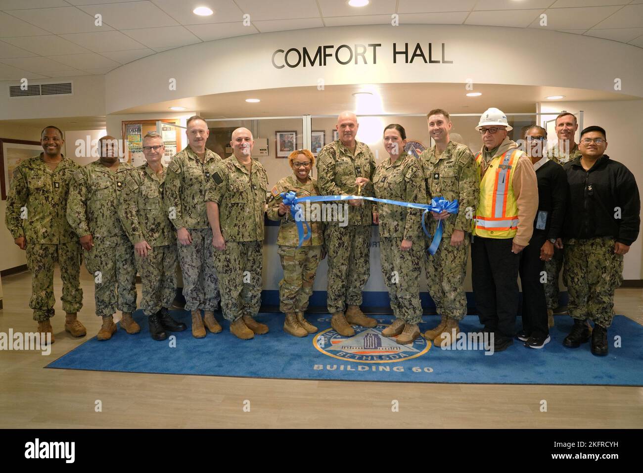 Naval District Washington Commandant Rear Admiral Nancy Lacore (center ...