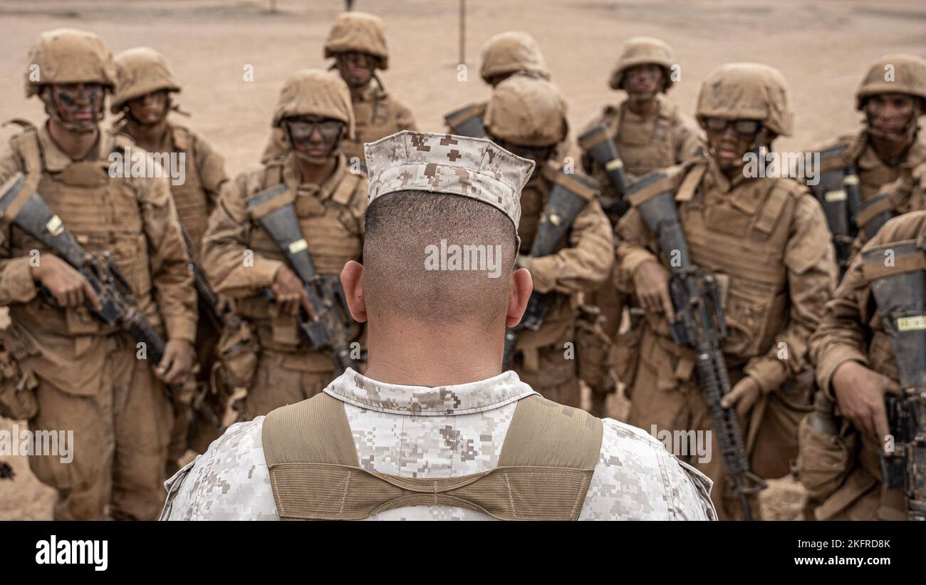 A U.S. Marine Corps drill instructor with Echo Company, 2nd Recruit ...