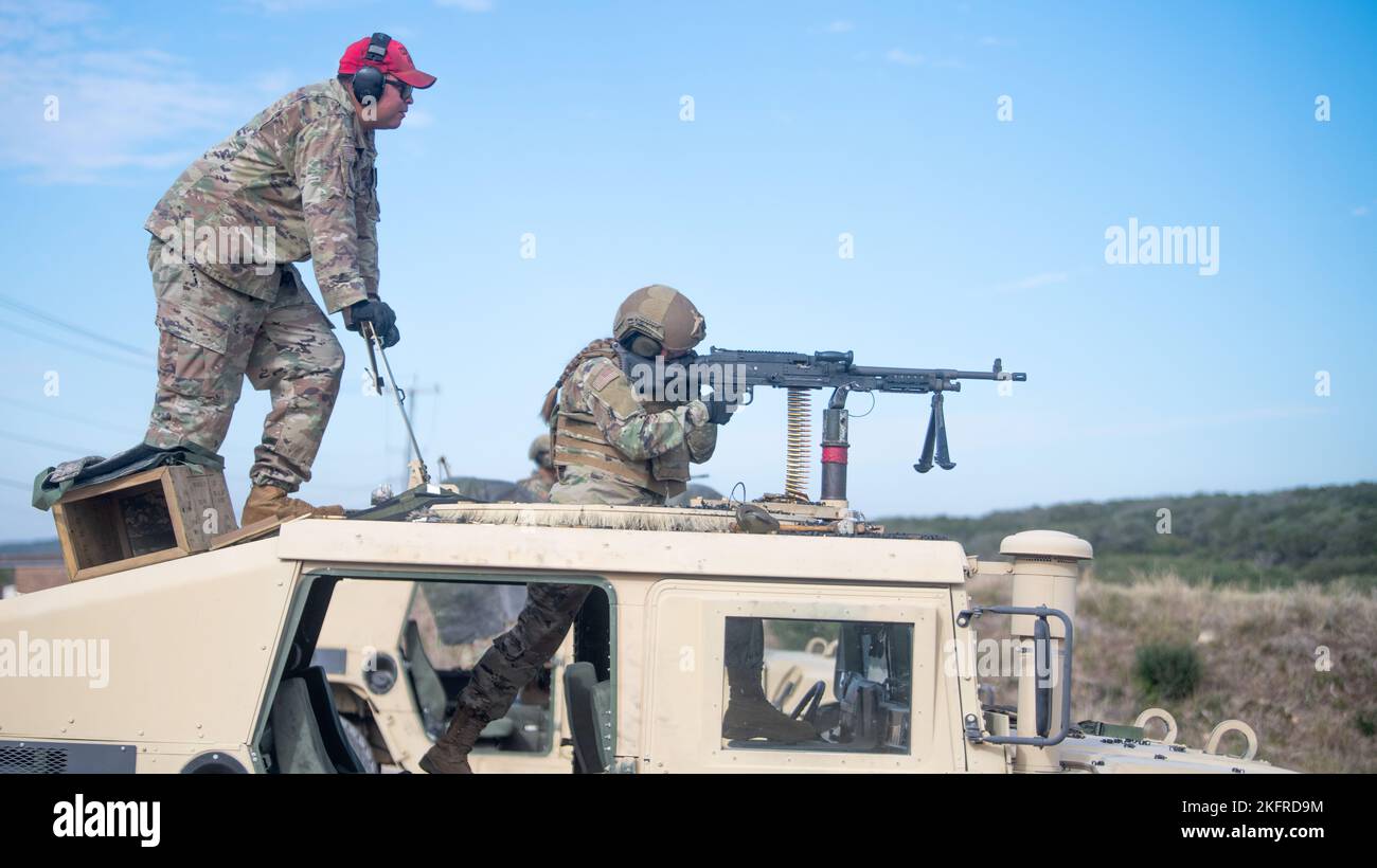 U.S. Air Force Airman Basic Gracen Ponnath, a Lightweight Machine Gun ...