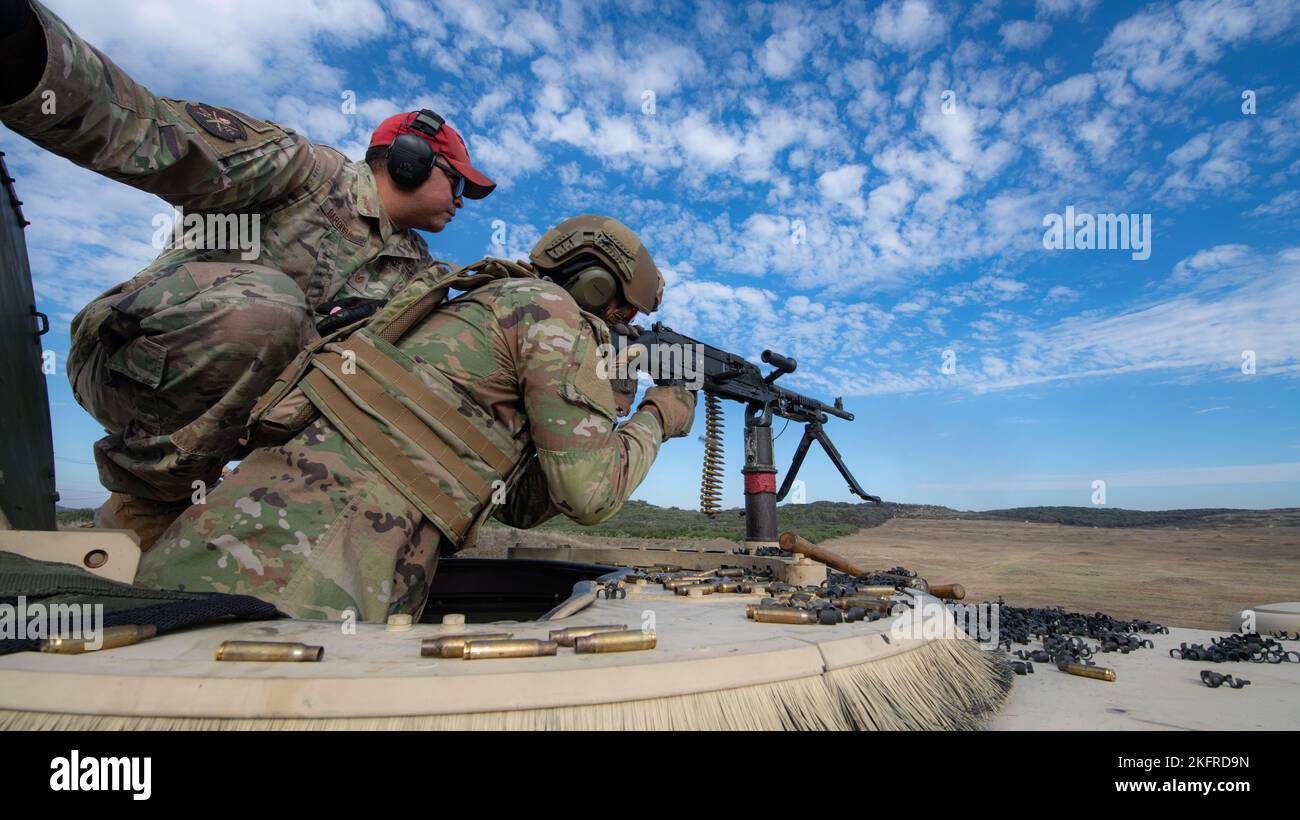 U.S. Air Force Airman Basic Reinaldo Pimentel, Lightweight Machine Gun ...