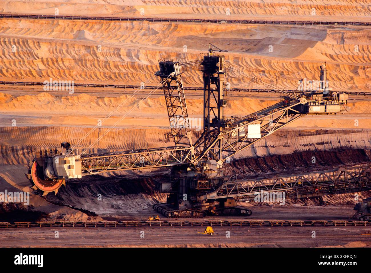 Bucket wheel excavator in a lignite or brown-coal quarry, Germany Stock ...