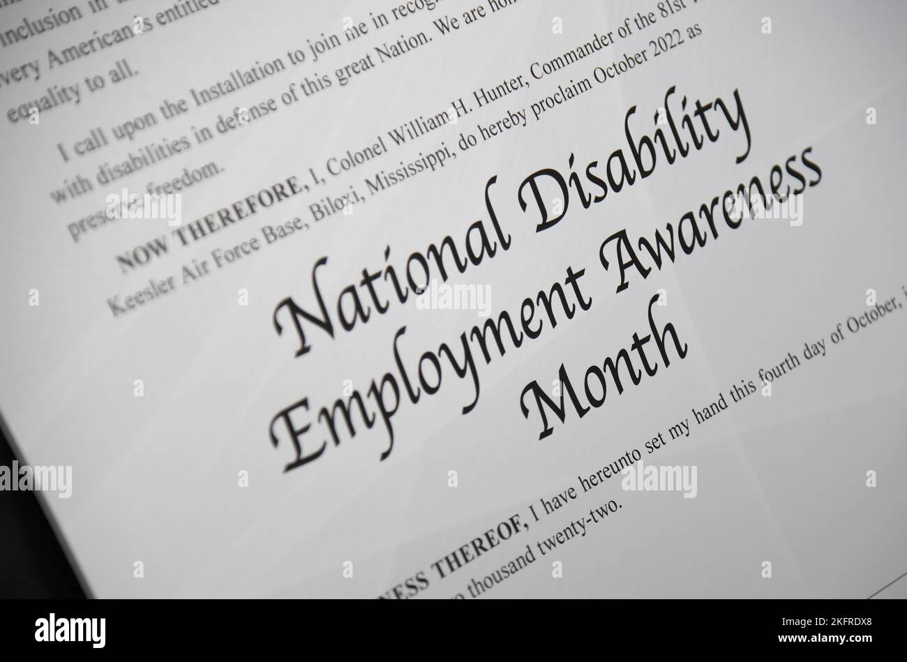 The National Disability Employment Awareness Month proclamation is on ...