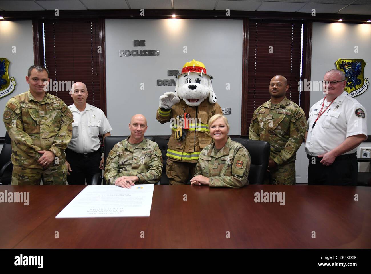 U.S. Air Force Col. William Hunter, 81st Training Wing commander, and ...