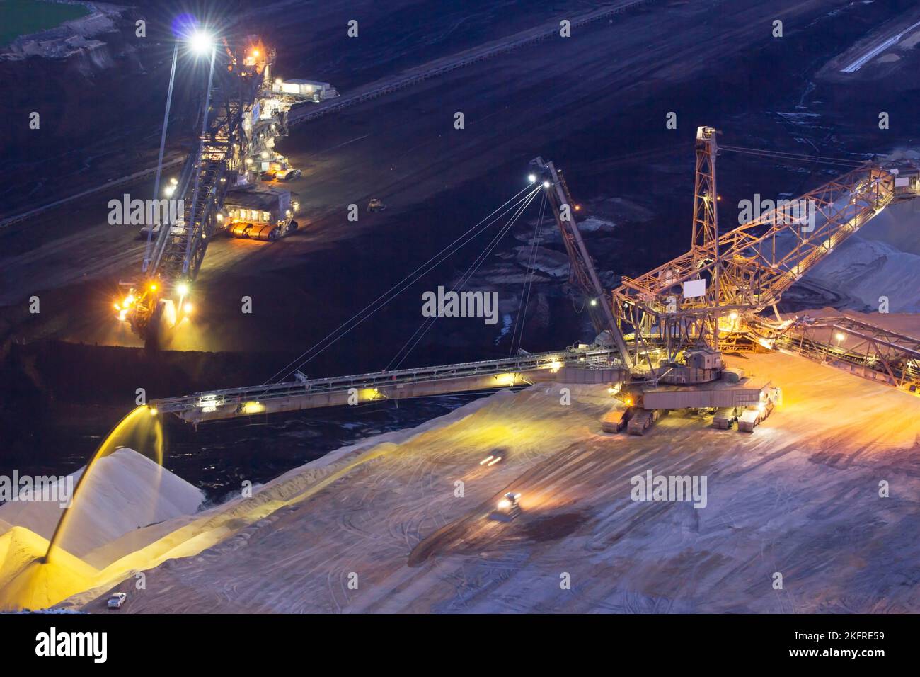 Bucket wheel excavator in a lignite or brown-coal quarry, Germany Stock ...