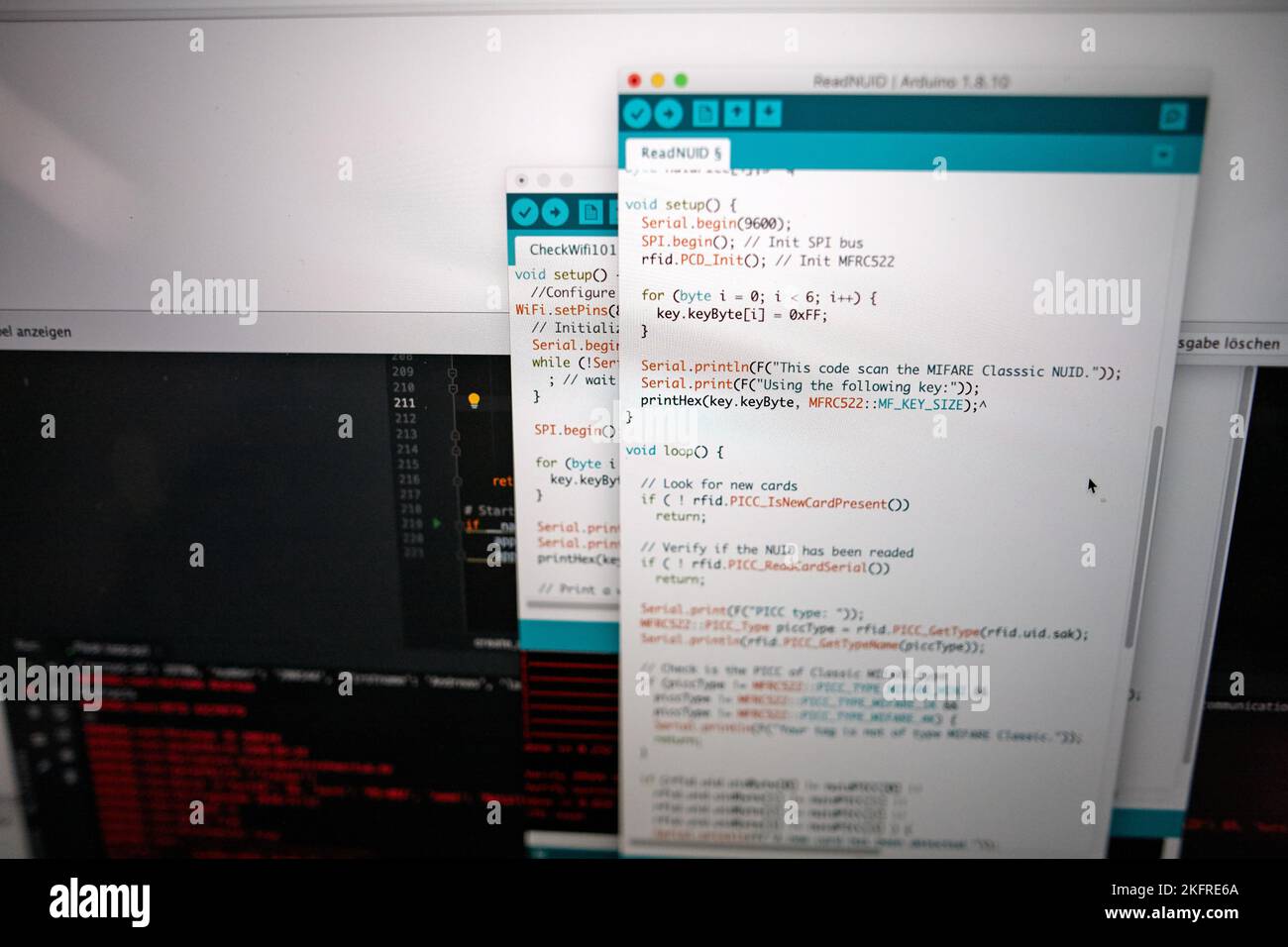 A computer screen under maintenance setup, work-from-home concept Stock ...