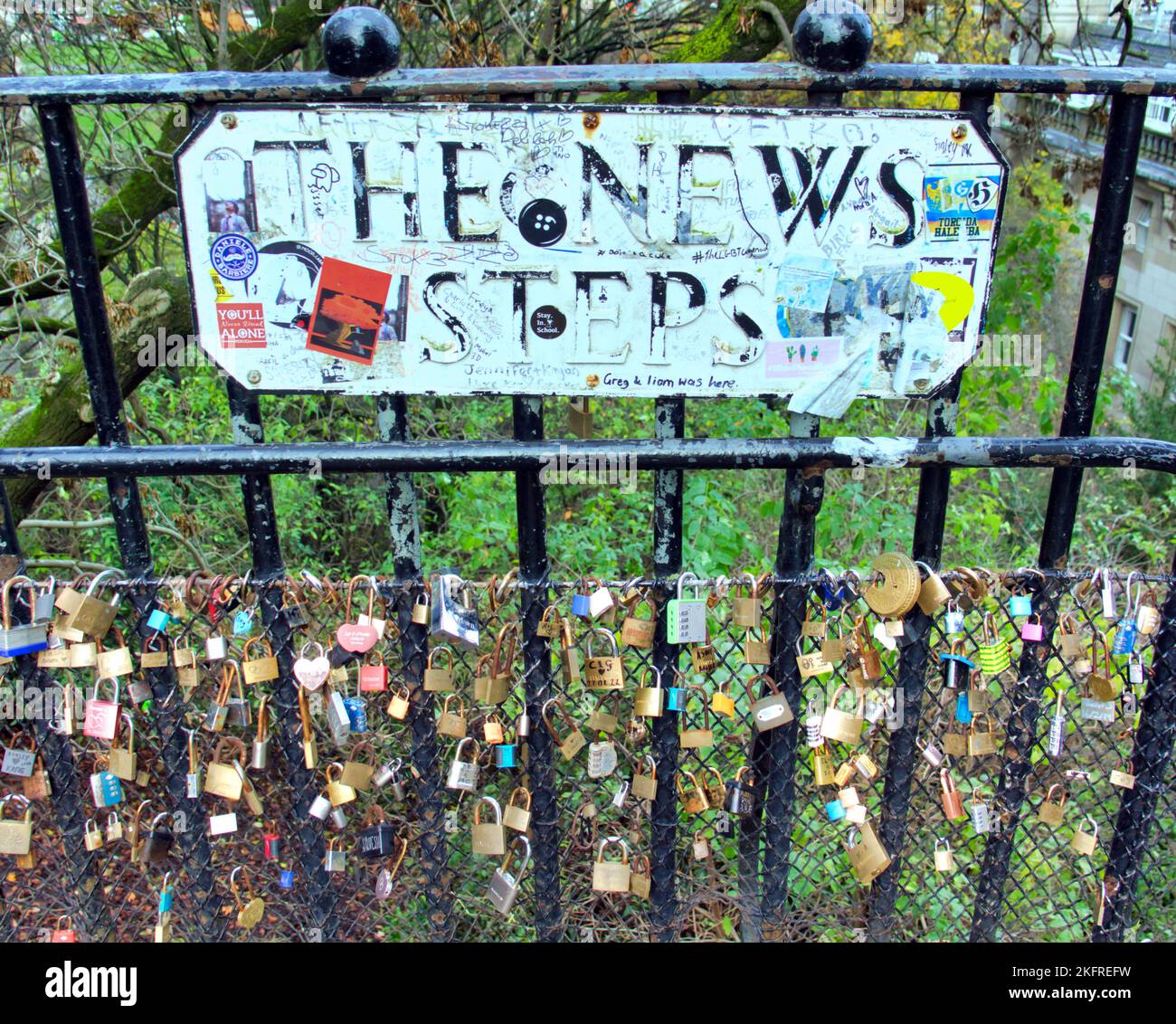 The new steps Edinburgh, Scotland, UK is a point for padlock love ...