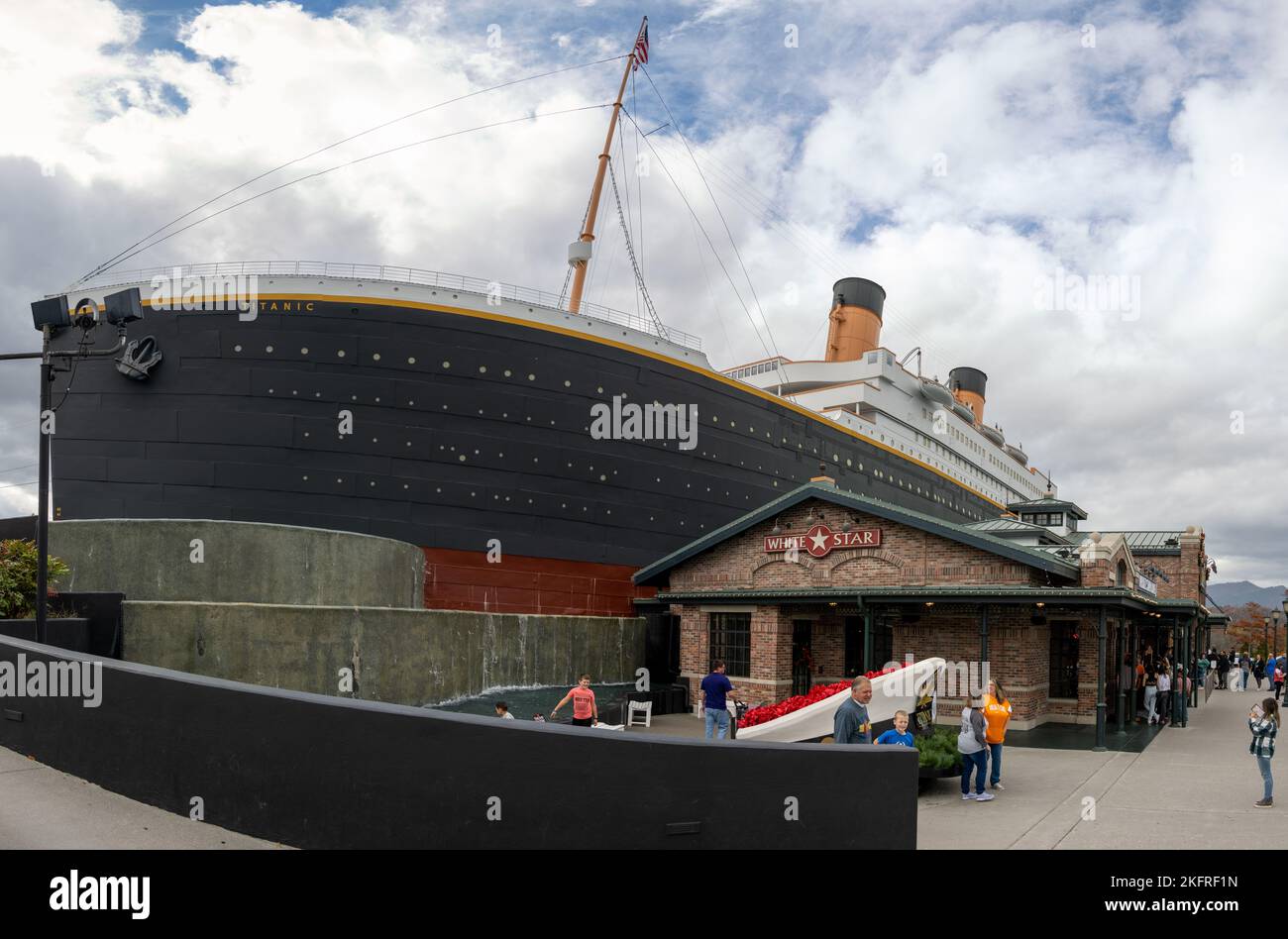The Titanic Museum, a two-story museum shaped built as a half scale ...