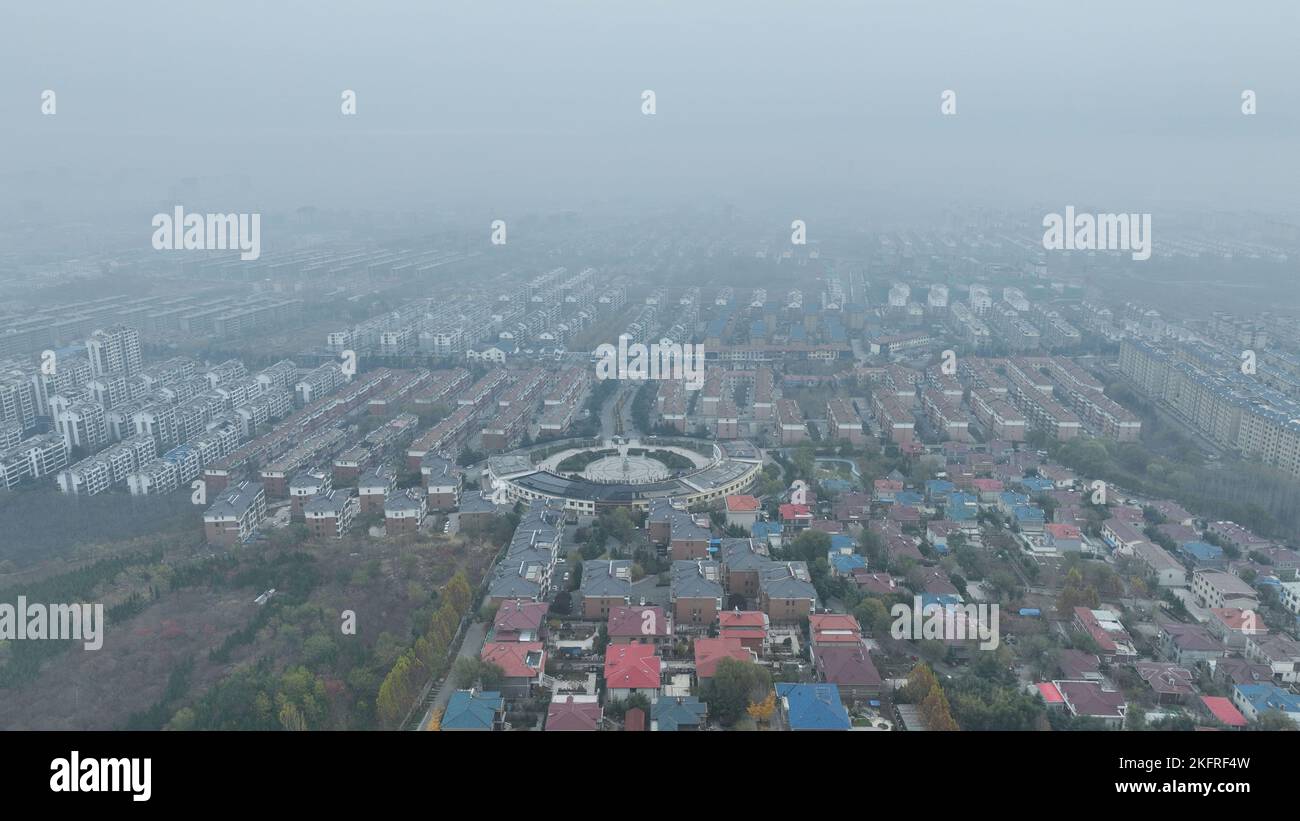 QINGZHOU, CHINA - NOVEMBER 20, 2022 - An aerial photo shows buildings ...
