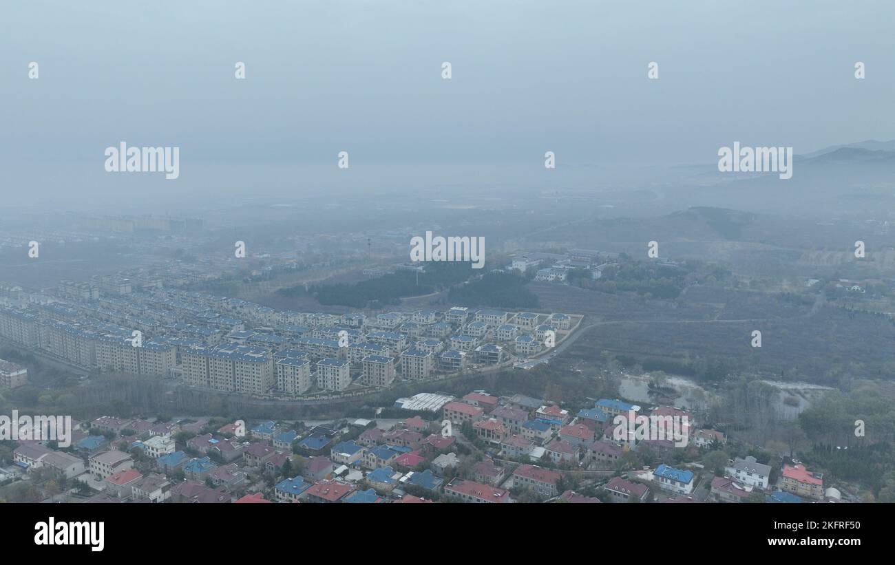 QINGZHOU, CHINA - NOVEMBER 20, 2022 - An aerial photo shows buildings ...