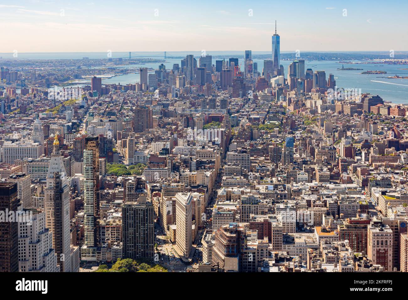 Aerial view of New York City cityscape at New York Stock Photo - Alamy