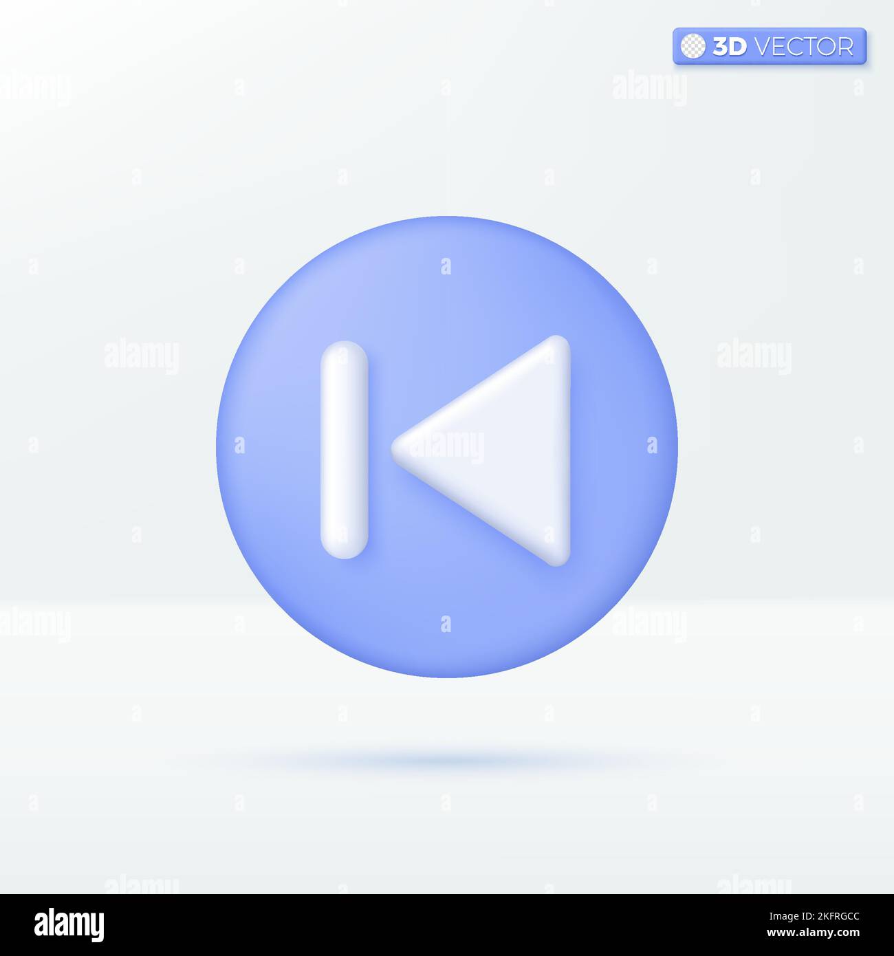 Rewind icon symbols. music button, play video or audio, streaming, multimedia concept. 3D vector ...