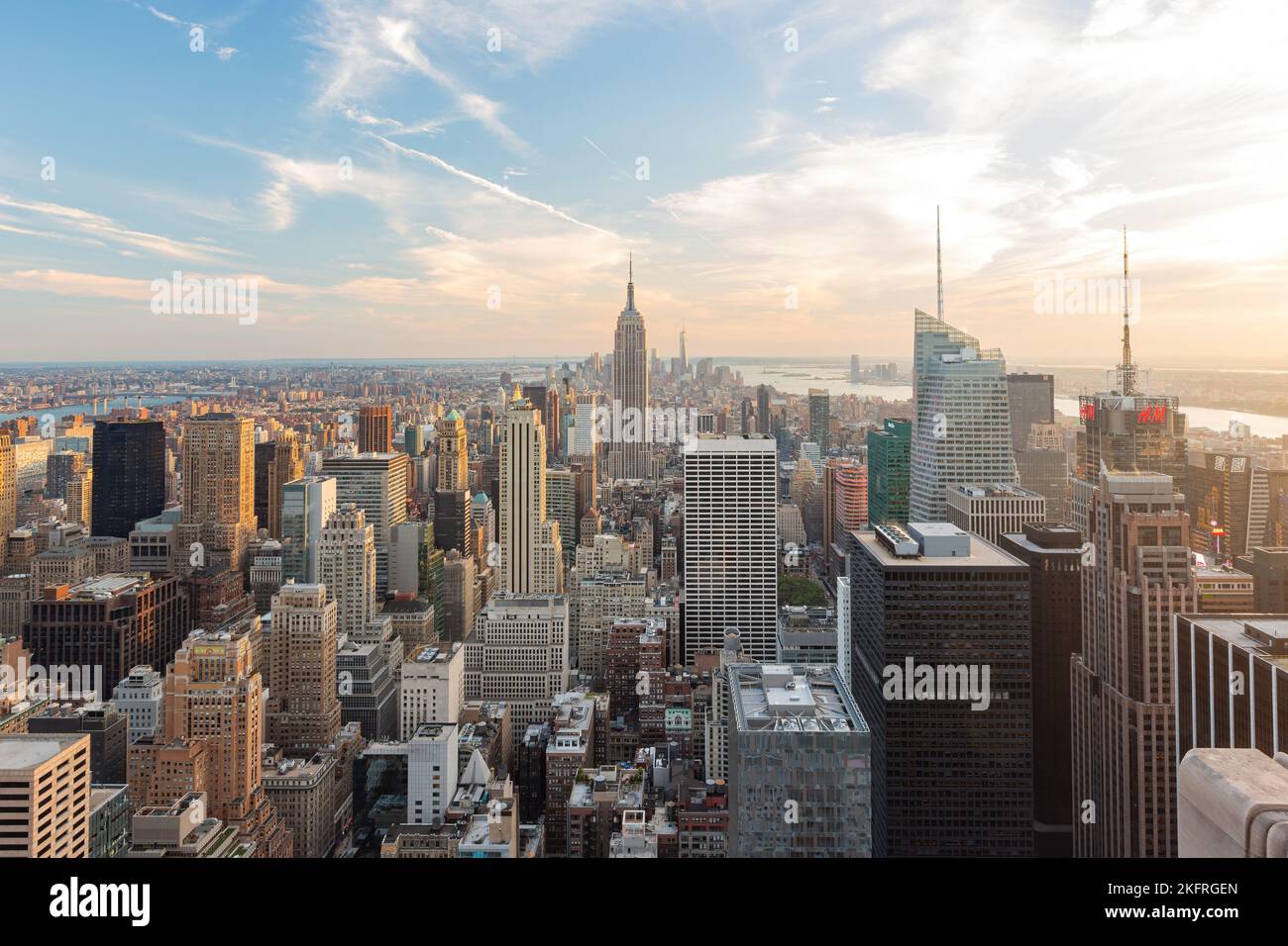 Aerial view of New York City cityscape at New York Stock Photo - Alamy