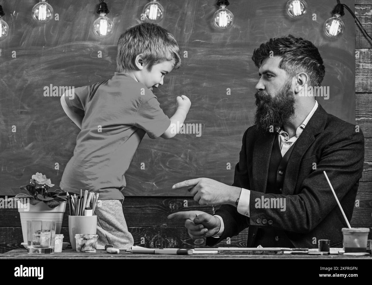 Smart fatherhood Black and White Stock Photos & Images - Alamy
