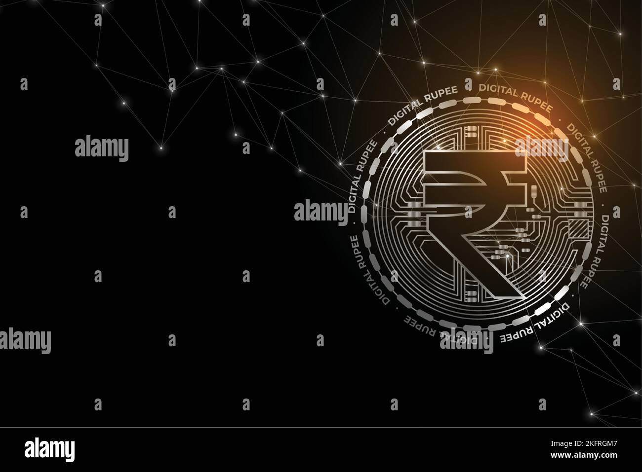 futuristic digital rupee money concept background vector Stock Vector ...