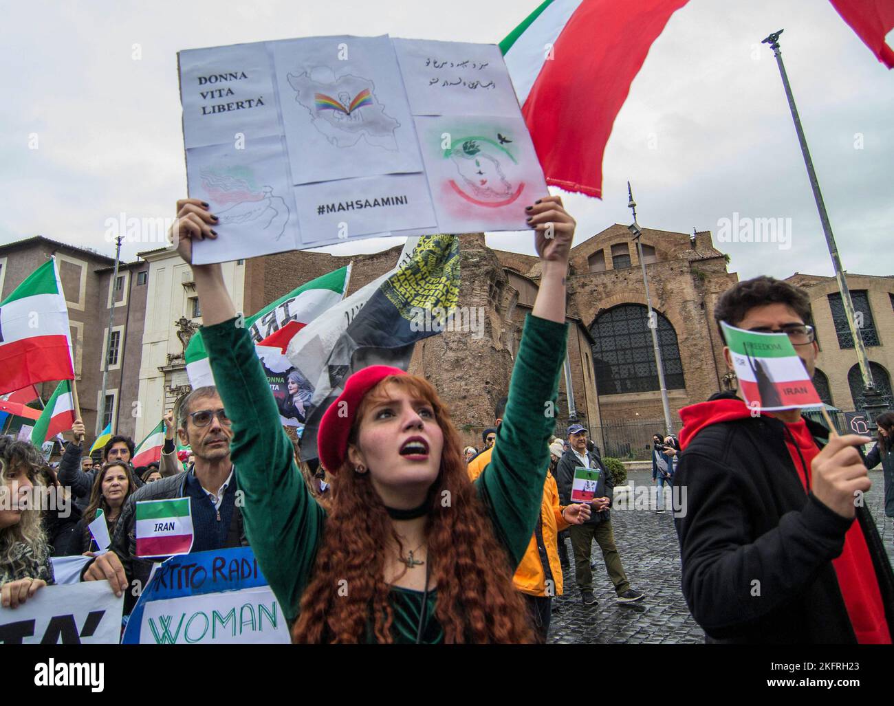 Rome, Italy, Italy. 19th Nov, 2022. Iranian students demonstrated in ...