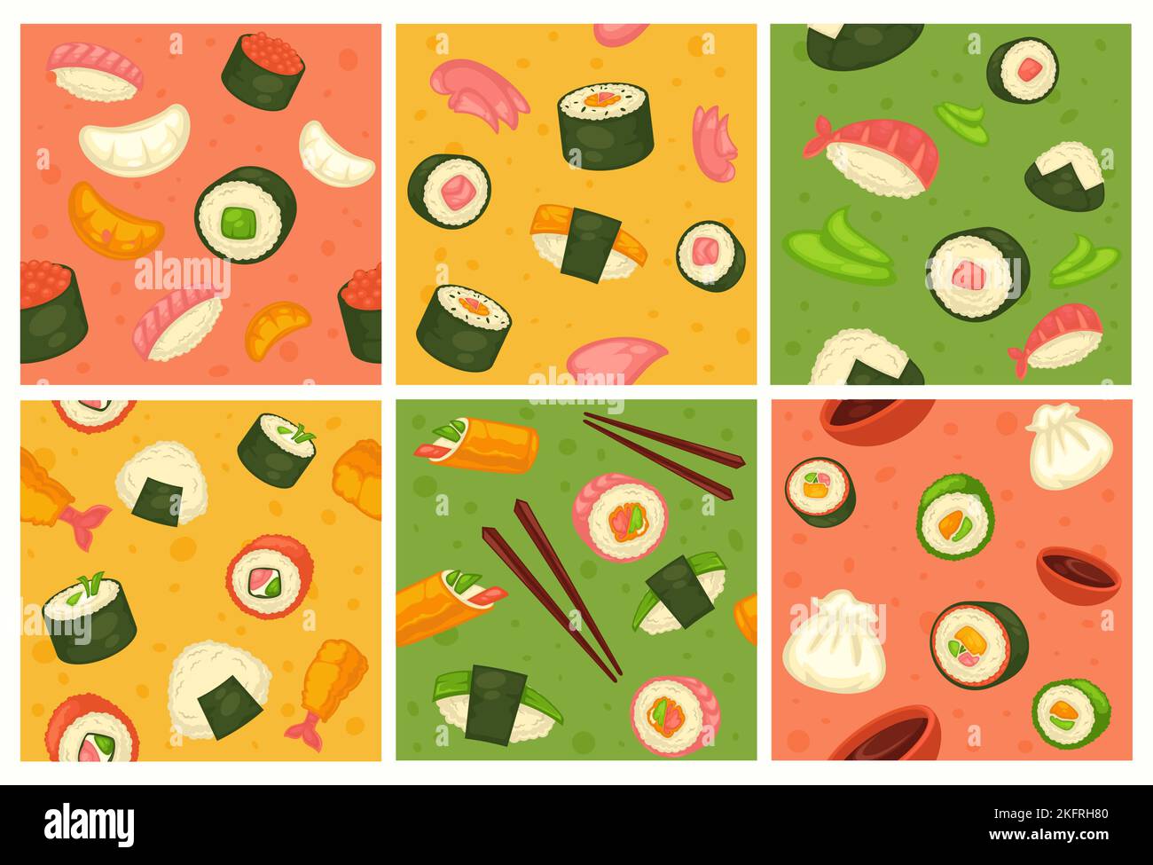 Asian sushi background set Stock Vector Images - Alamy