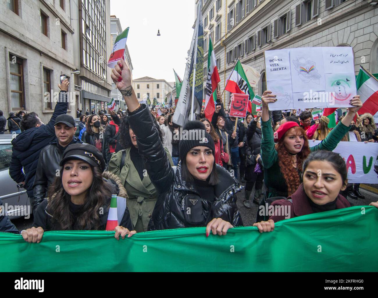 Rome, Italy, Italy. 19th Nov, 2022. Iranian students demonstrated in ...