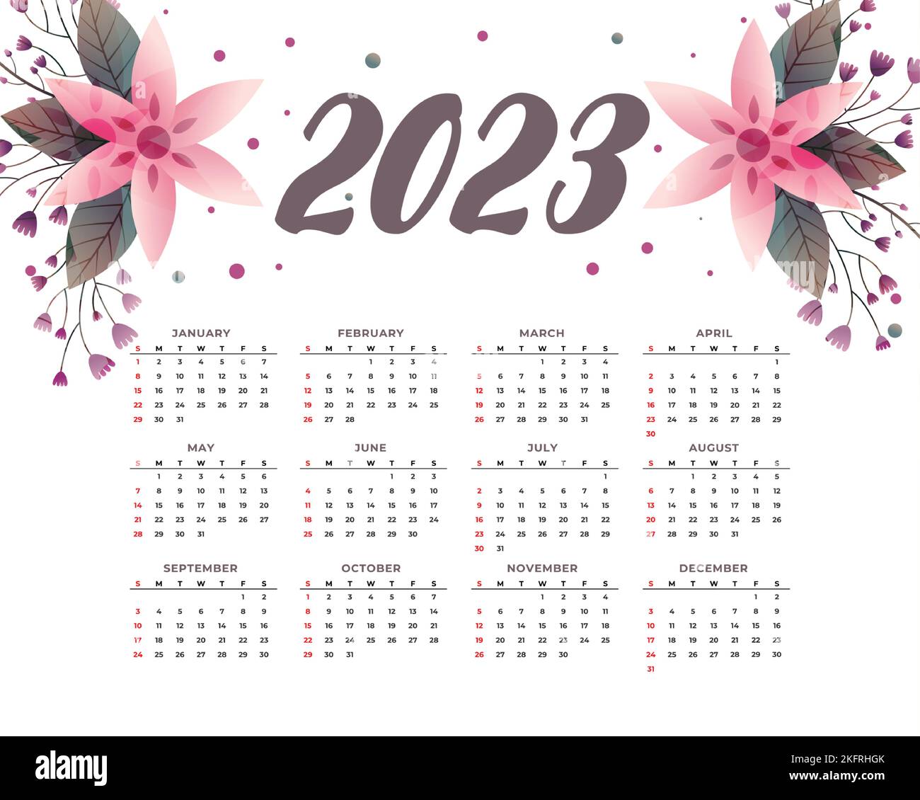 2023 calendar template Cut Out Stock Images & Pictures - Alamy