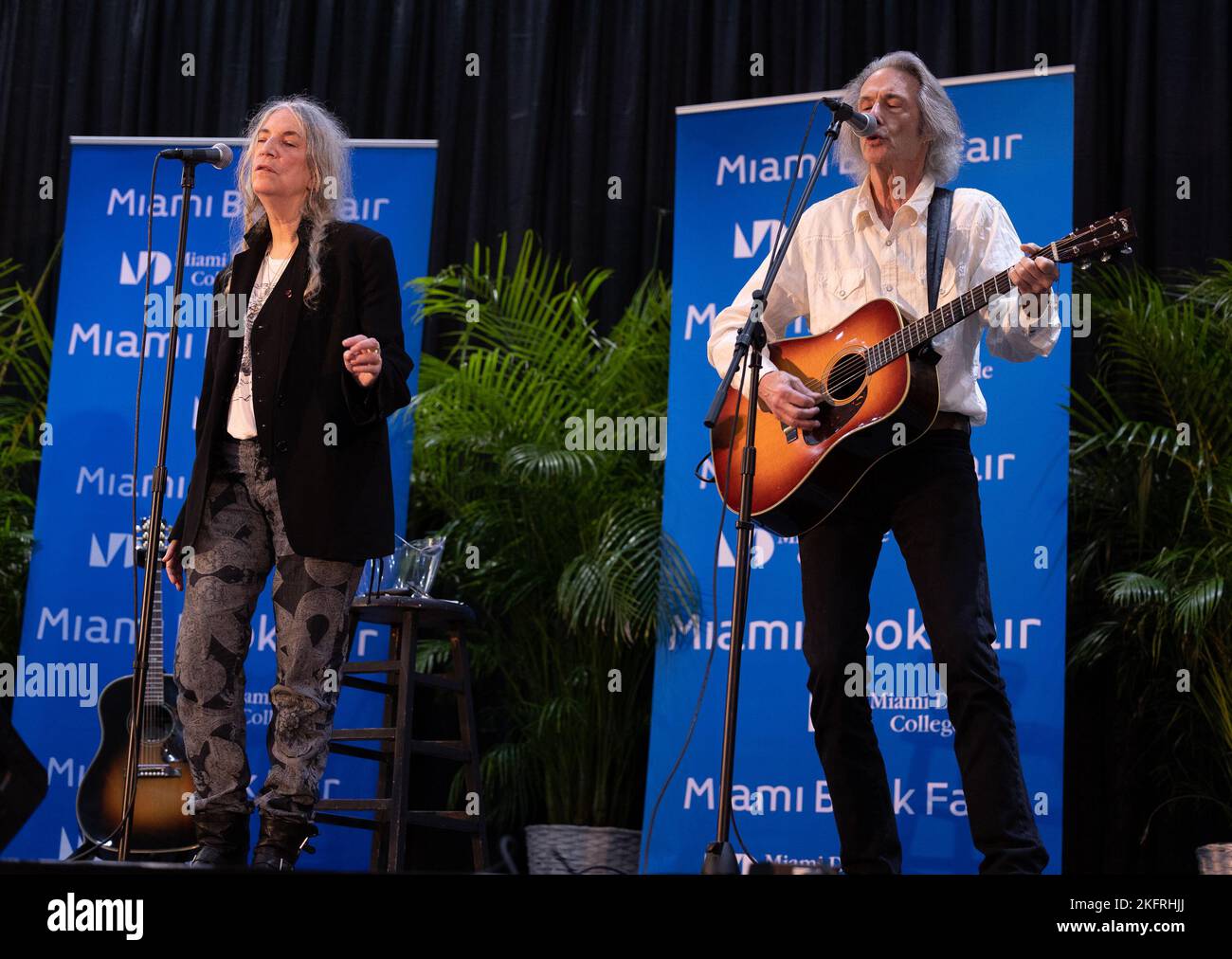 MIAMI, FL-NOV 18: Patti Smith and Lenny Kaye perform during Patti Smith ...
