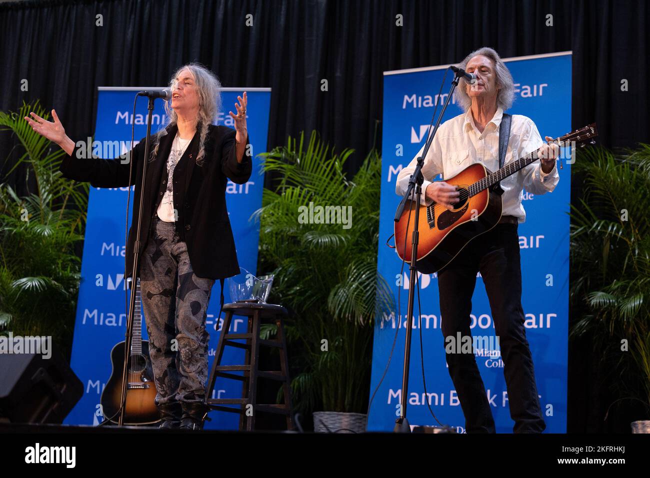 MIAMI, FL-NOV 18: Patti Smith and Lenny Kaye perform during Patti Smith ...