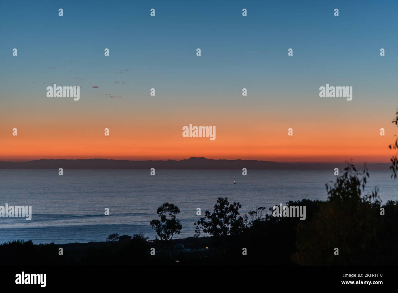 Scenic Newport Coast vista at sunset with the Santa Catalina island in ...