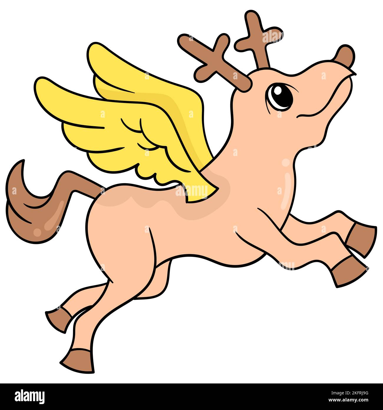 Flying Reindeer Cartoon