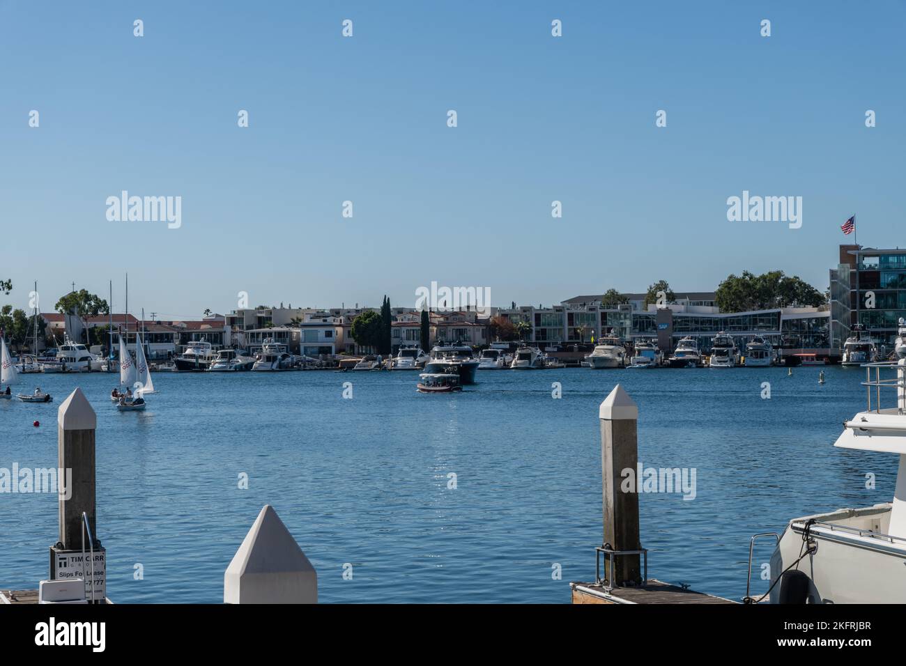 Scenic Newport Beach vista with Lido island in the background, Southern ...