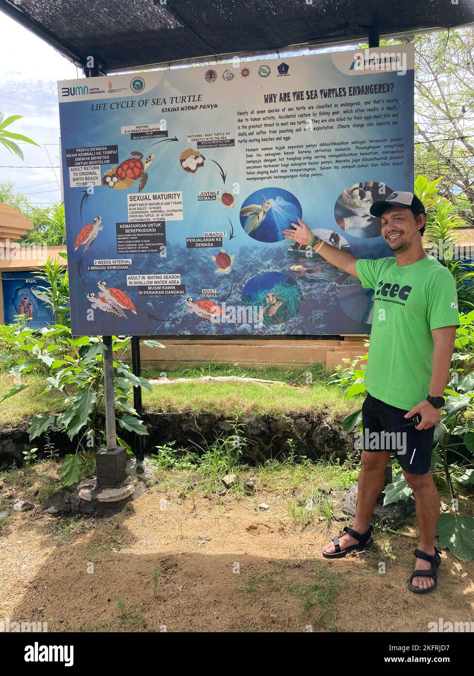 Serangan, Indonesia. 18th Oct, 2022. Eddy Wayan, a volunteer at the ...
