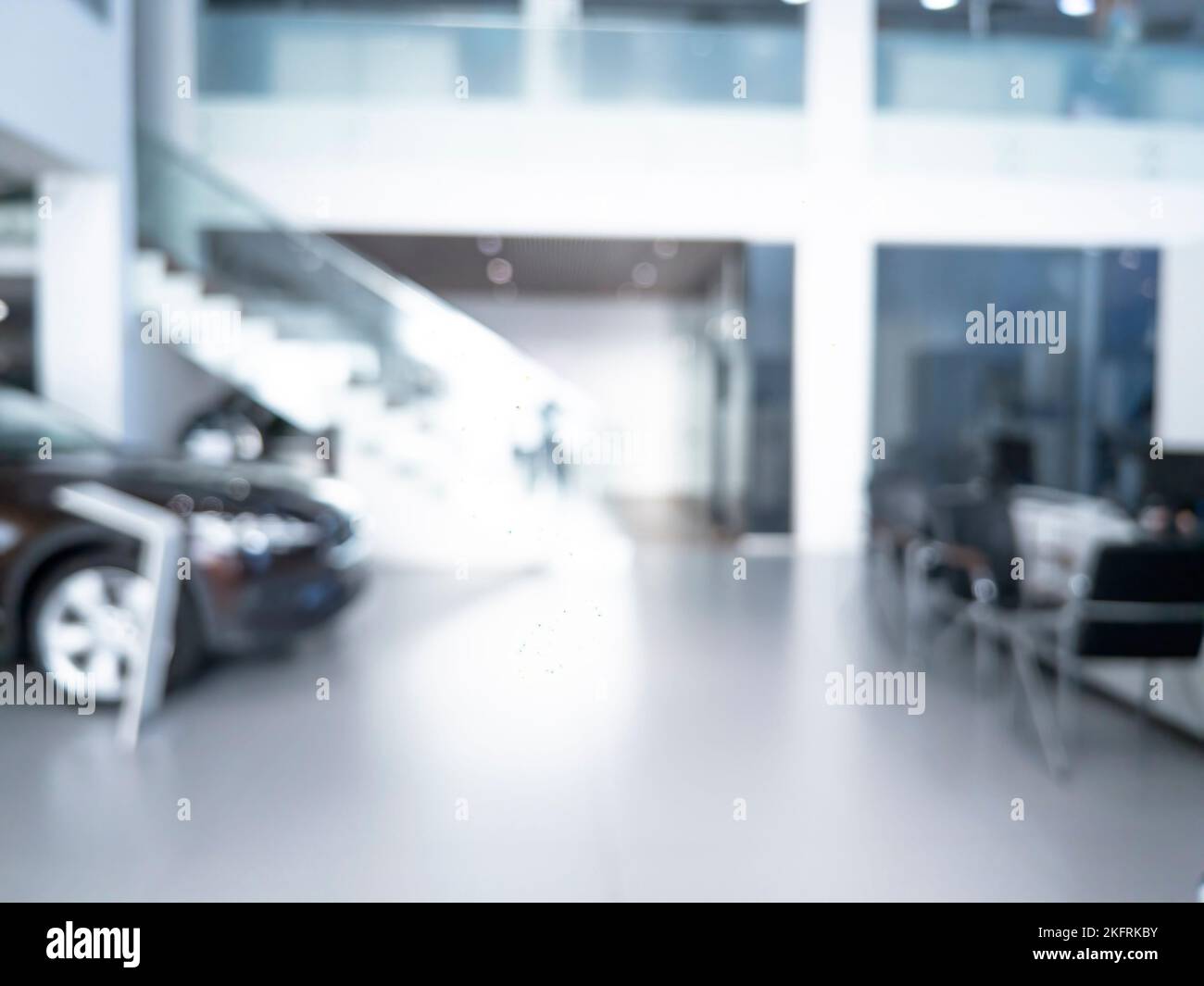 Blurred background with car dealership store interior. Blurred abstract ...