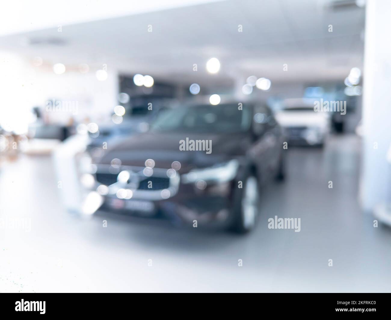 Blurred background with car dealership store interior. Blurred abstract ...