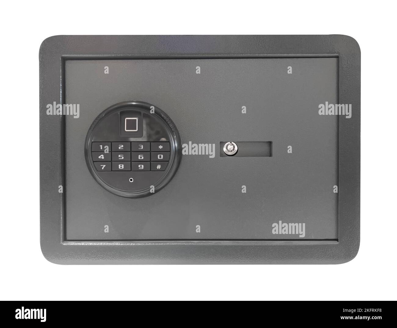 Armored steel safe with password lock isolated on white background ...