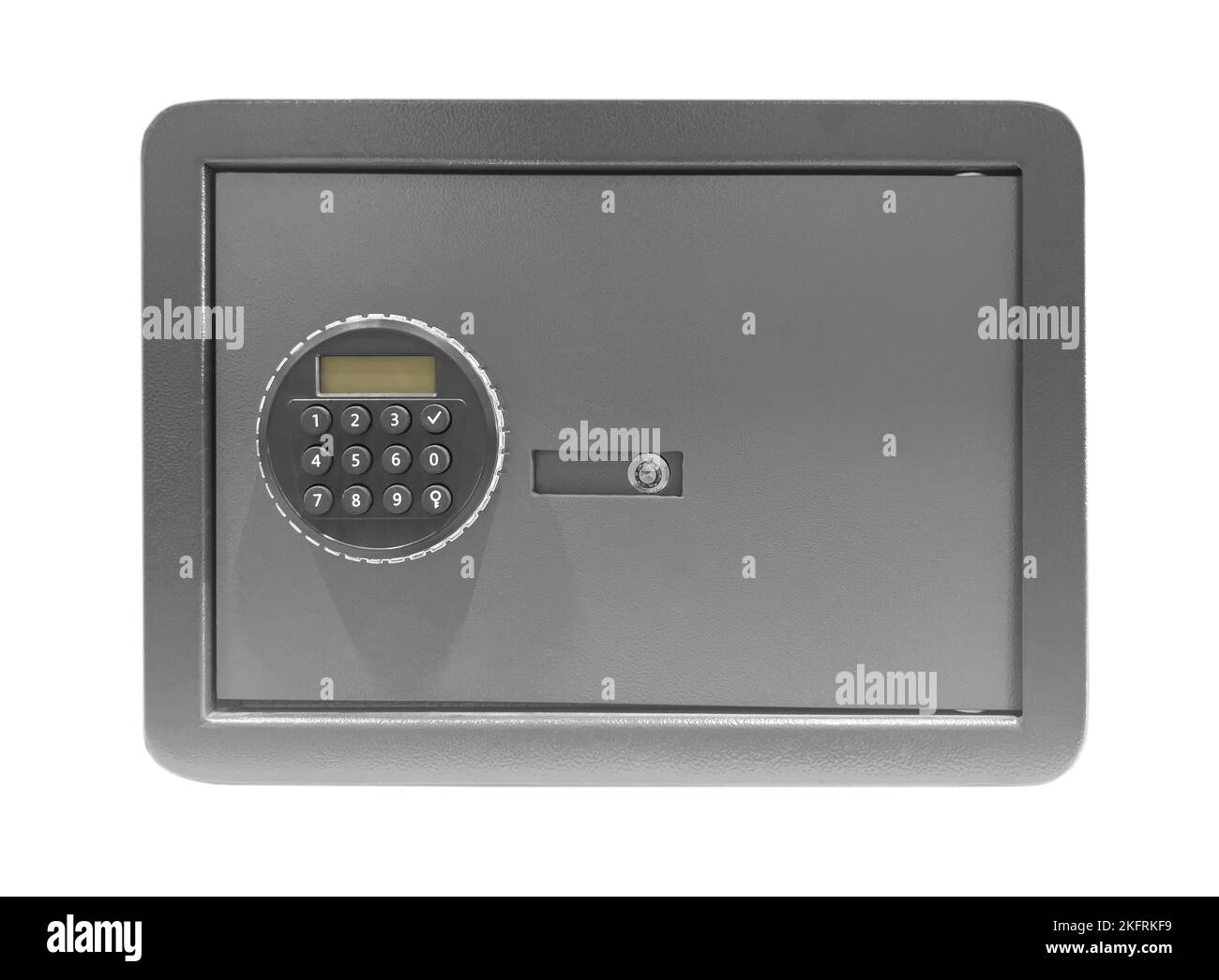 Armored steel safe with password lock isolated on white background ...