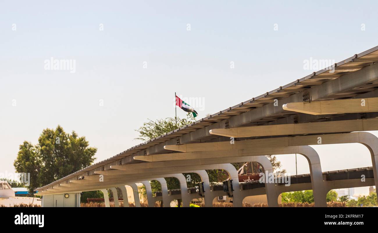 Shot of a UAE flag on the street Stock Photo - Alamy